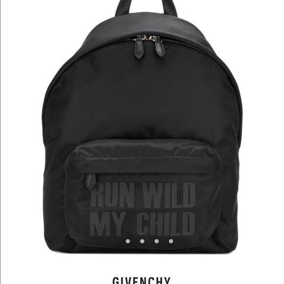 Givenchy | Bags | Givenchy Run Wild My Child Slogan Backpack | Poshmark